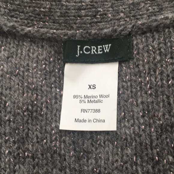 J. Crew | Sweaters | J Crew Merino Wool Metallic Short Sleeve Sweater ...